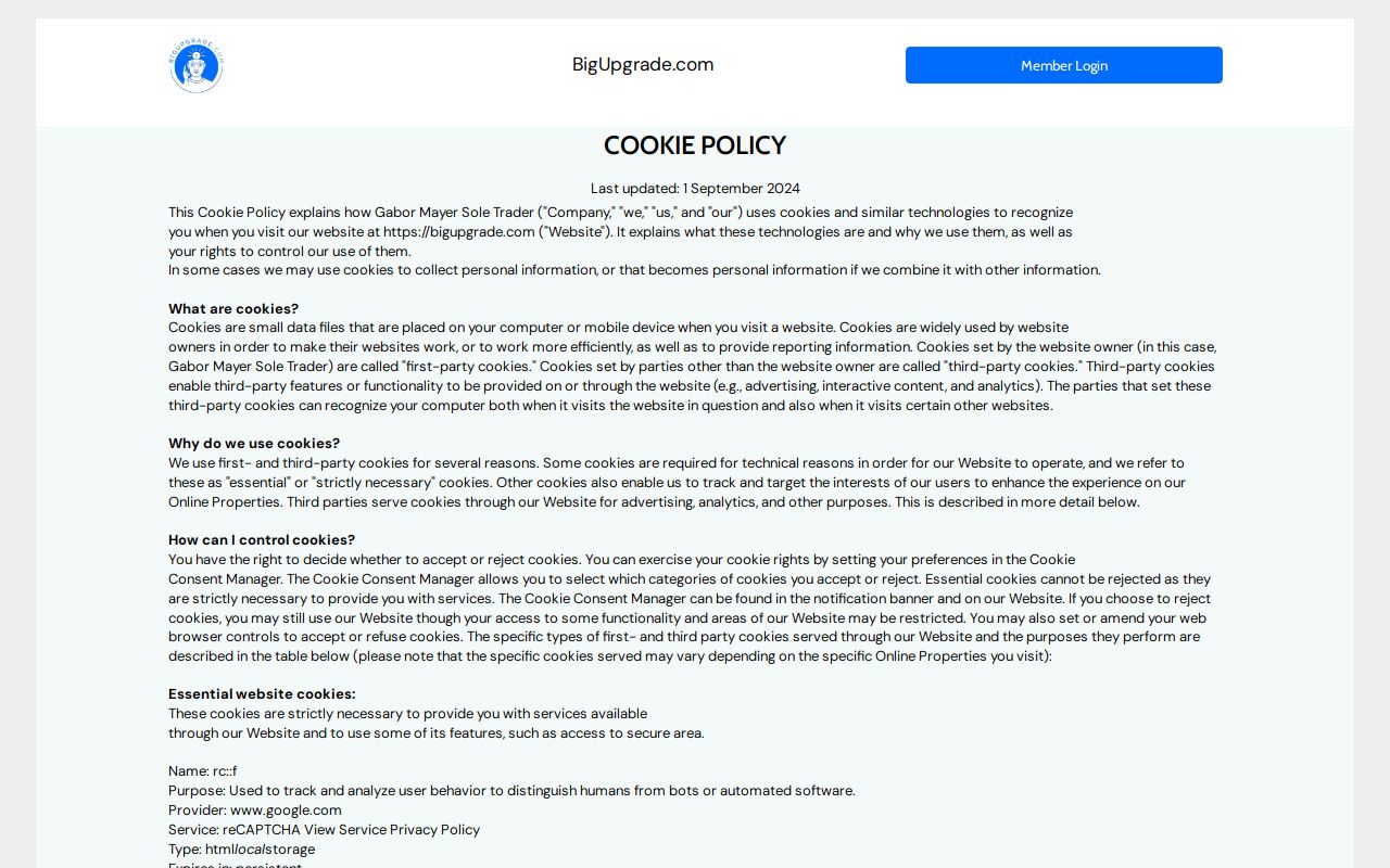 Bigupgrade.com Cookie Policy
